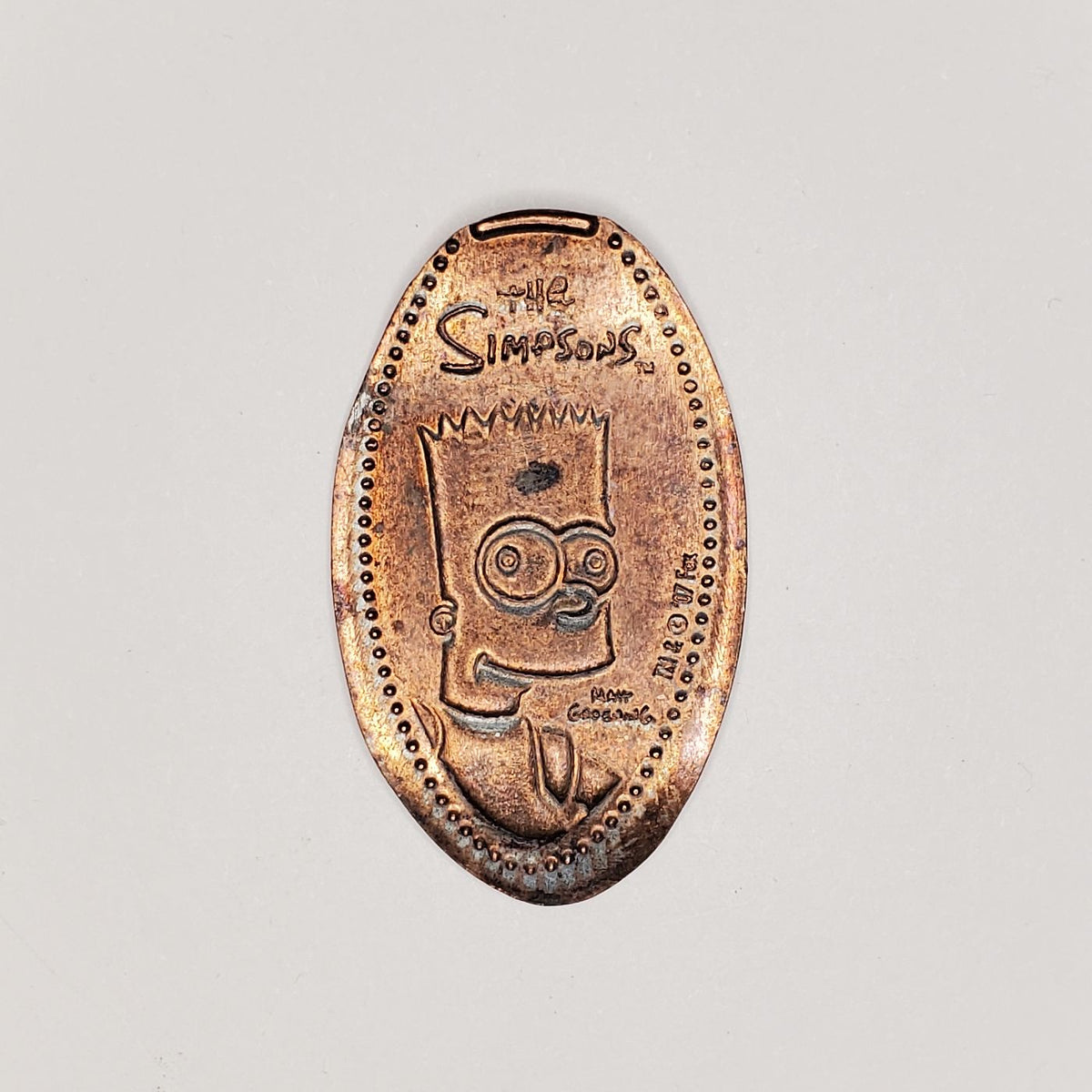 Pressed Penny: Bart Simpson - Face with Matt Groening Signature – Penny ...