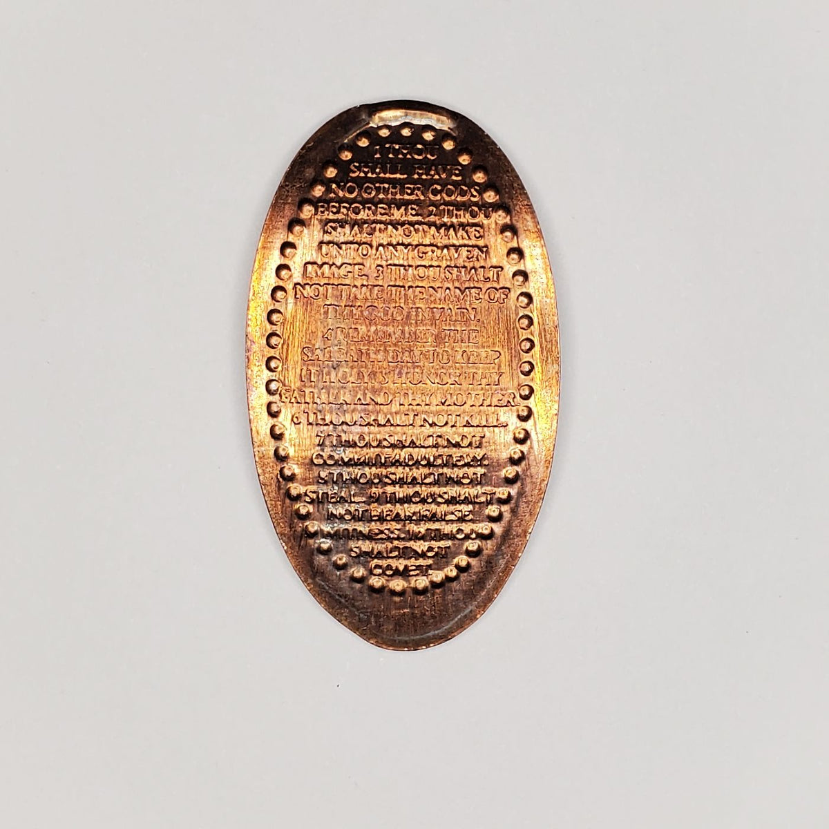 Pressed Penny: The Ten Commandments (b) – PennyPresses.com