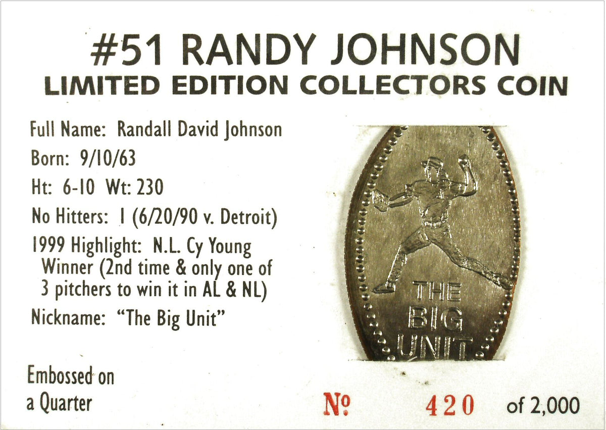 Randy Johnson Limited Edition Collectors Coin – Penny Presses